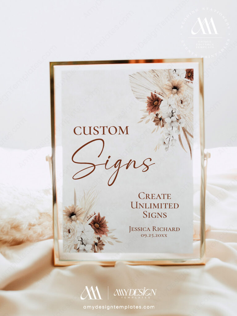 Bohemian Wedding Signs Printable | Customizable Wedding Signage ...