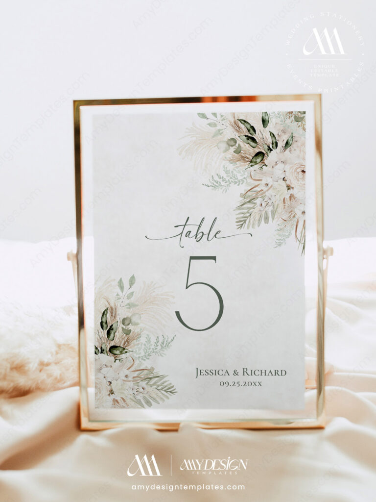 Table Number Cards - Amy Design Templates