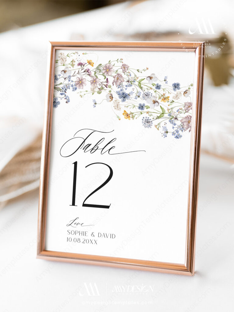 Table Number Cards - Amy Design Templates