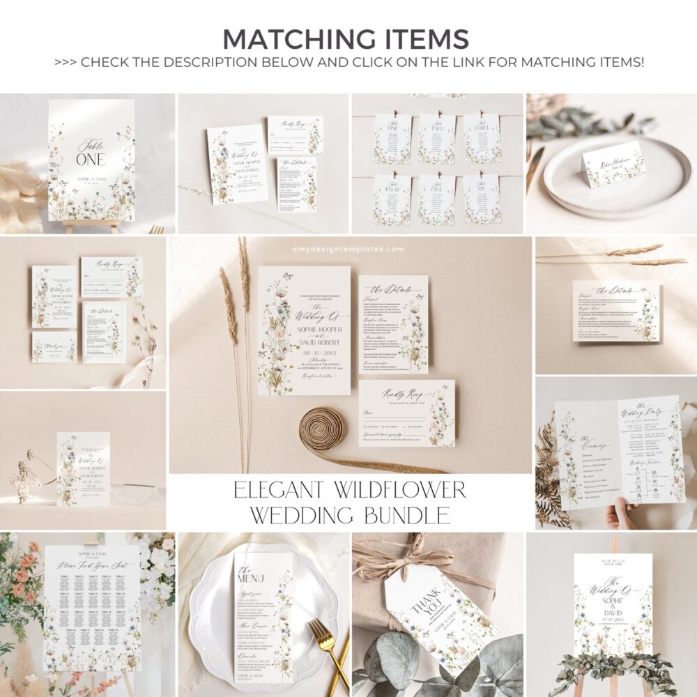 Wildflower Wedding Weekend Itinerary Template | Schedule Timeline ...