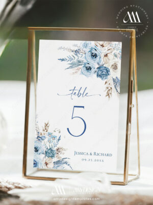 Table Number Cards - Amy Design Templates