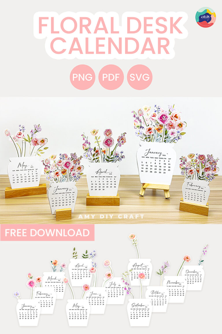 Free Floral Desk Calendar Printables | Amy Design