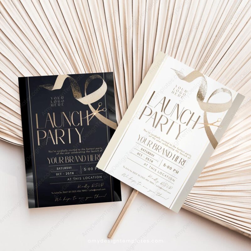 Launch Party Grand Opening Invitation Template | Amy Design