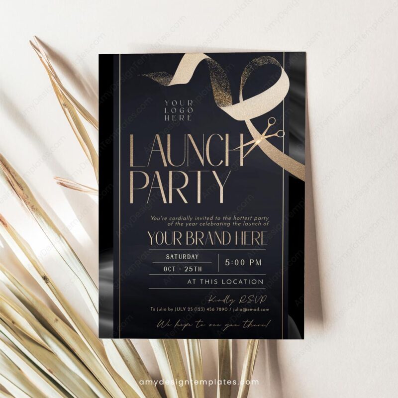 Launch Party Grand Opening Invitation Template | Amy Design