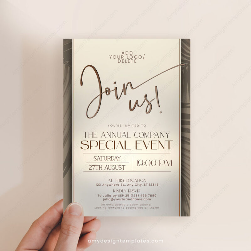 Modern Anniversary Invitation Template | Amy Design