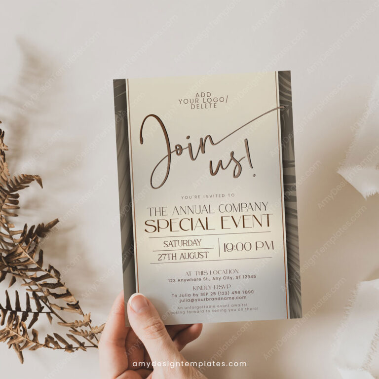 Modern Anniversary Invitation Template | Amy Design