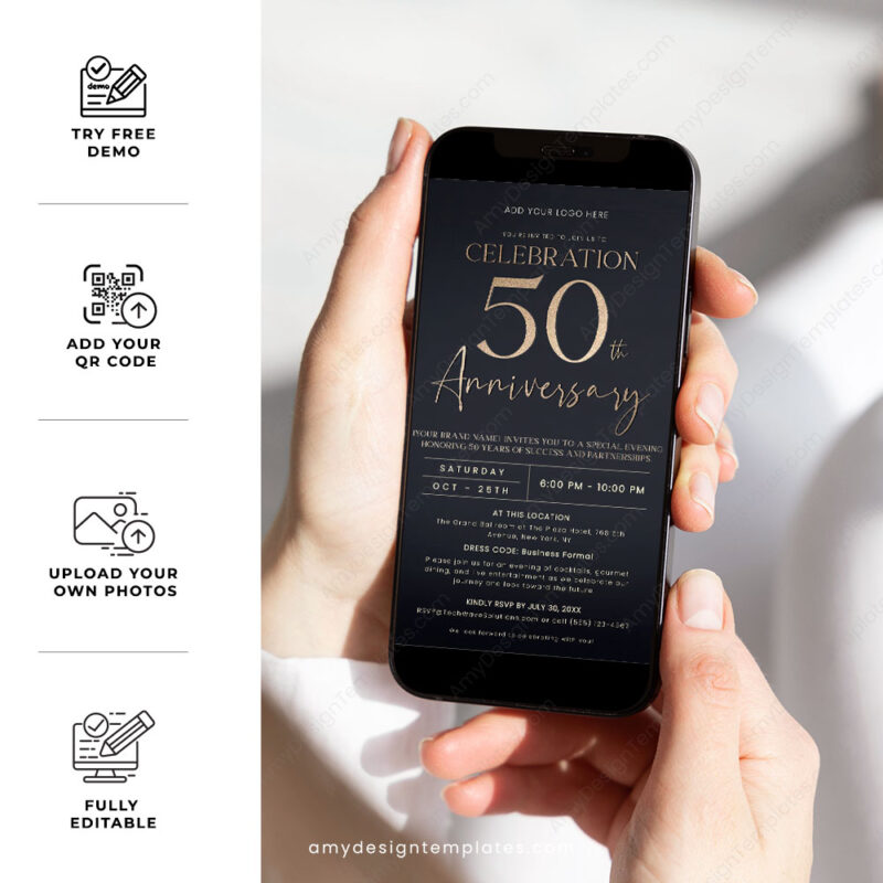 Business Anniversary Invitation Template | Amy Design
