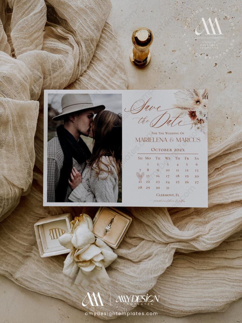50+ Bohemian Pampas Wedding Template BUNDLE | Amy Design