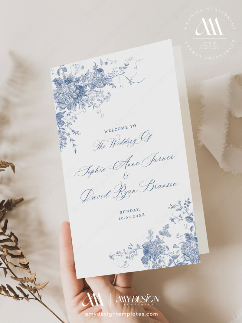 Vintage Wedding Program Template | Wedding Ceremony Program Template ...
