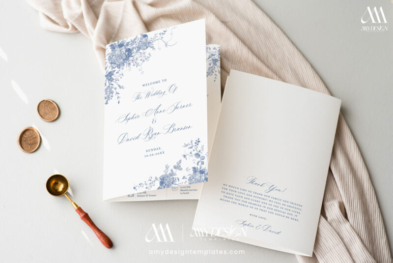 Vintage Wedding Program Template | Wedding Ceremony Program Template ...