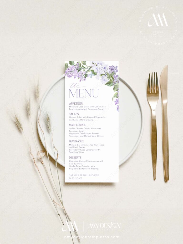 10+ Free Floral Menu Wedding Templates | Amy Design