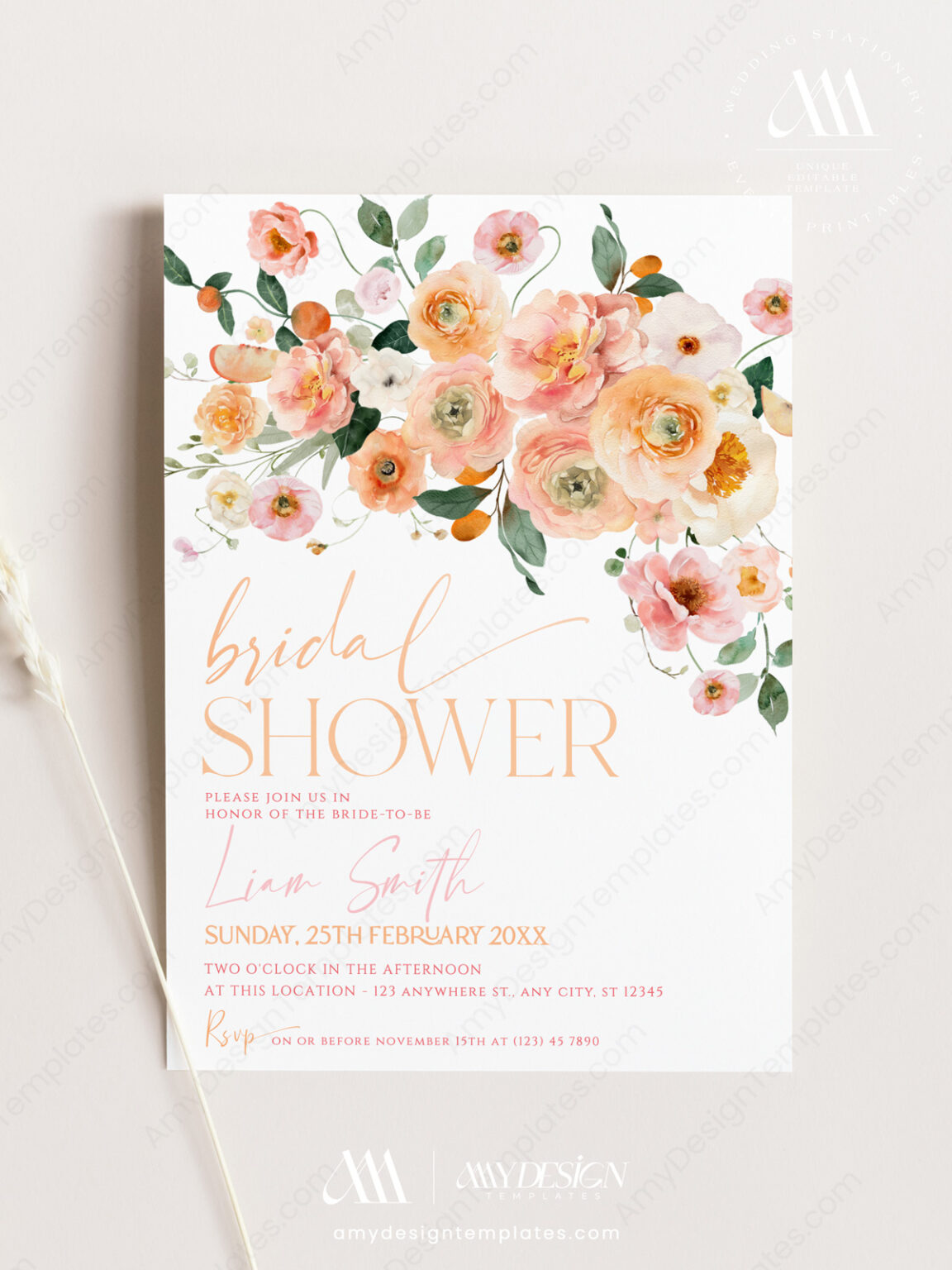 8+ Free Printable Bridal Shower Invitation Templates: Amy Design