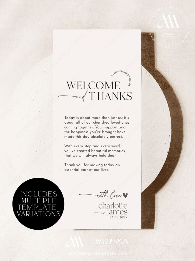 Printable Menu Thank You Place Card Template | Place Setting Menu Card ...