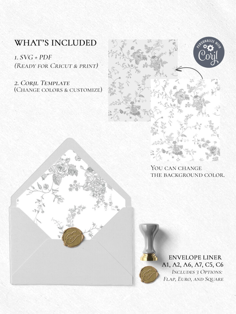 Minimalist Envelope Liners Template | Wedding Envelope Liner A7 ...