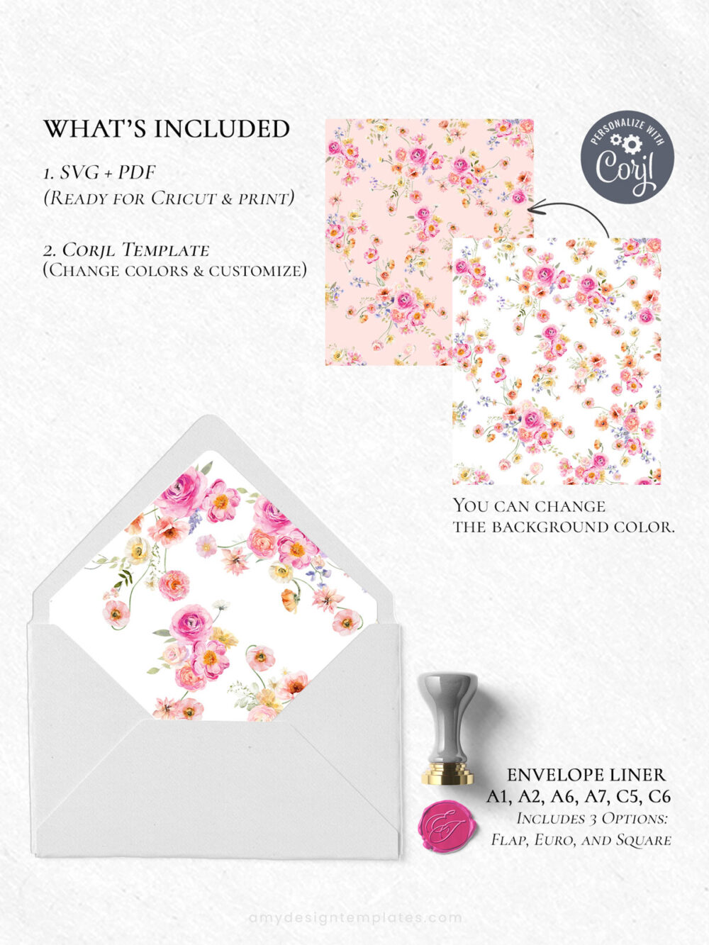 Free DIY Envelope Liner Template (A1–A7) | Wedding Envelope Liners + A7 ...