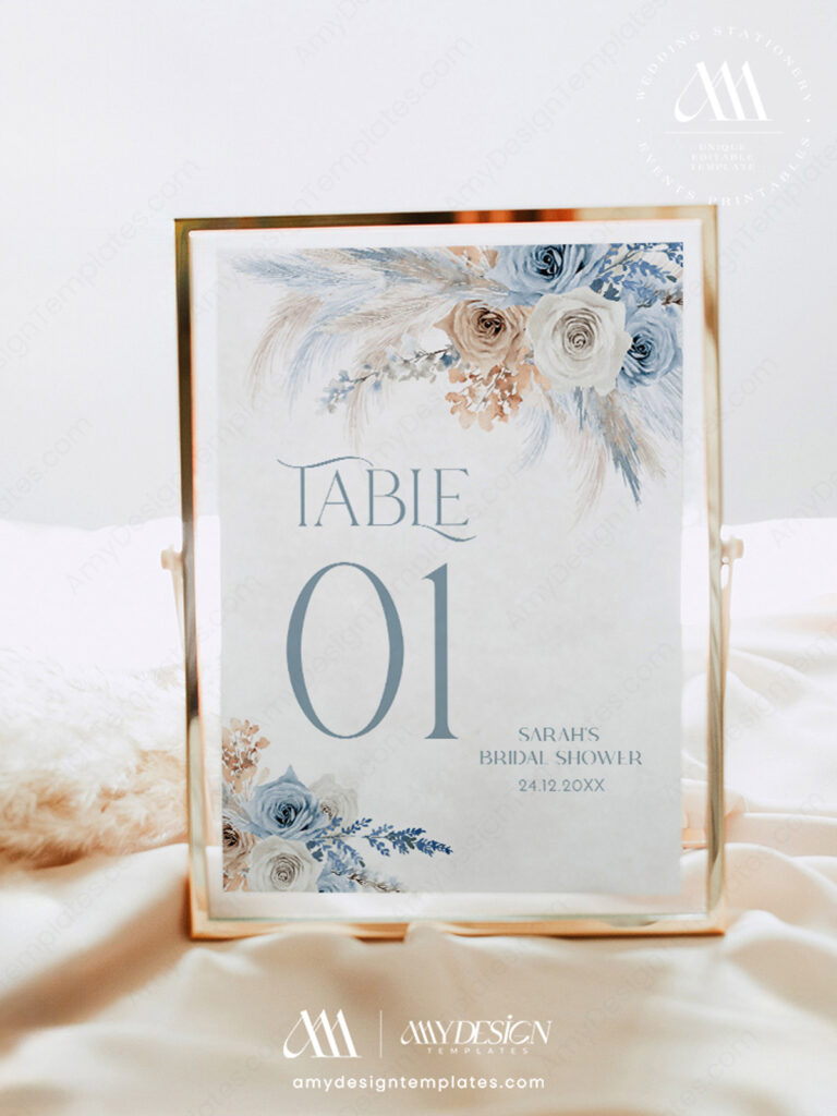 Table Number Cards - Amy Design Templates