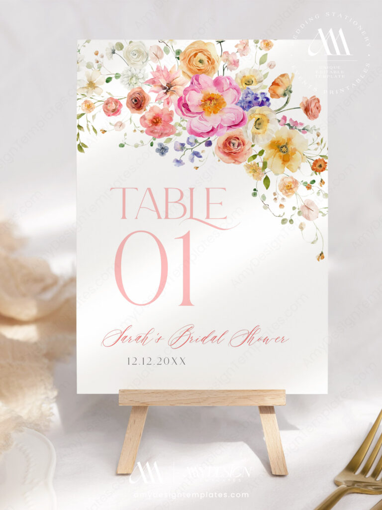 Table Number Cards - Amy Design Templates
