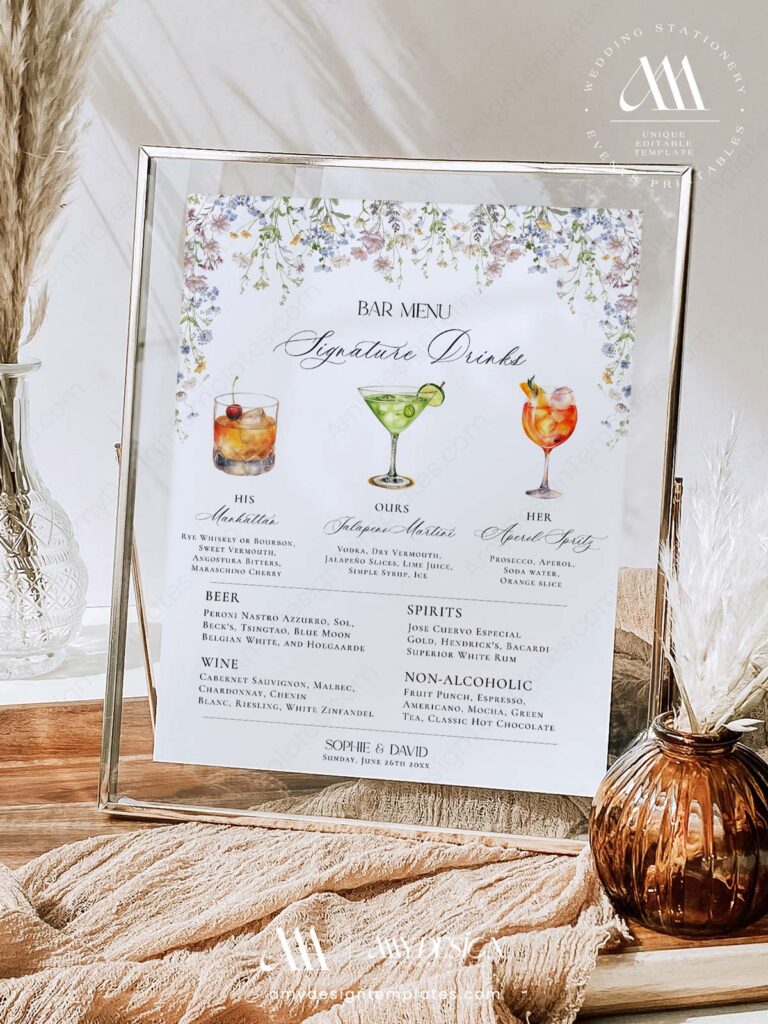 Signature Drinks - Amy Design Templates