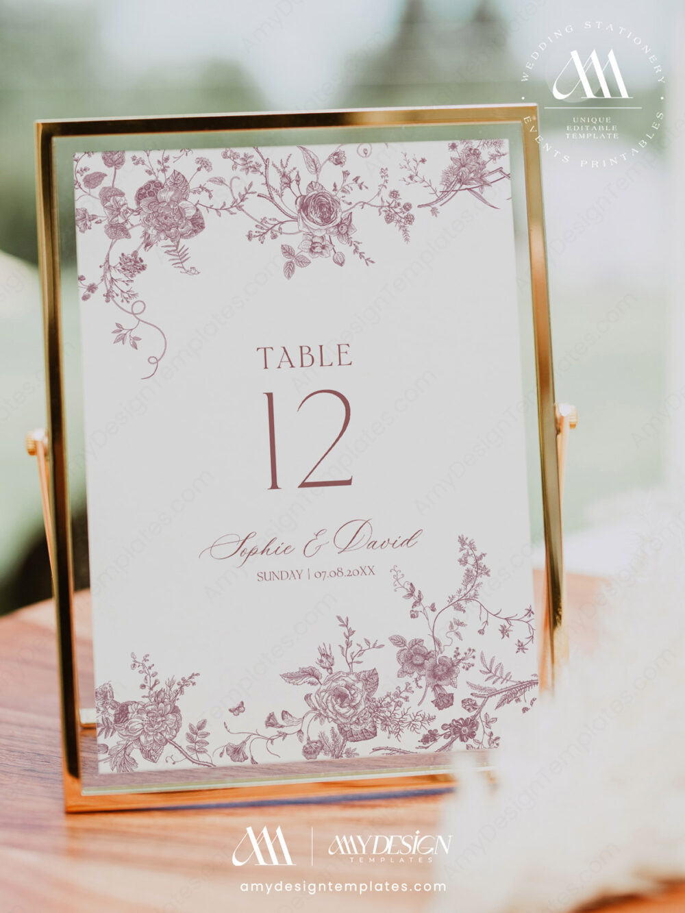 Printable Table Number Card | Editable Table Numbers Template