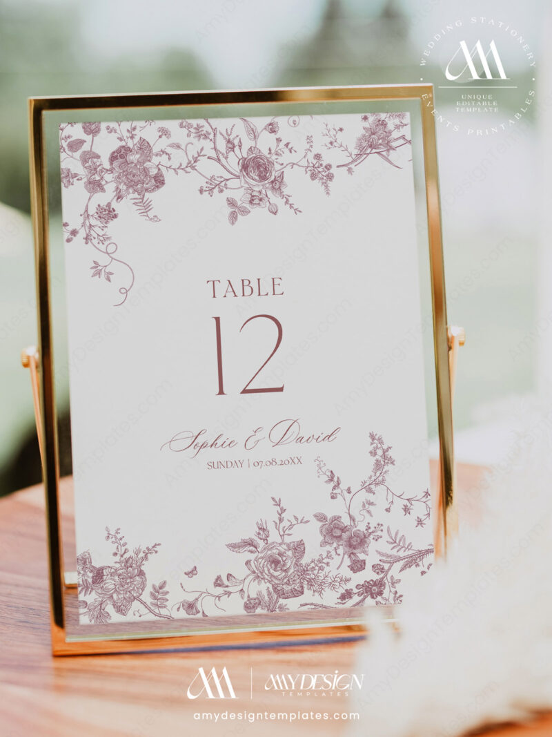 Table Number Cards - Amy Design Templates