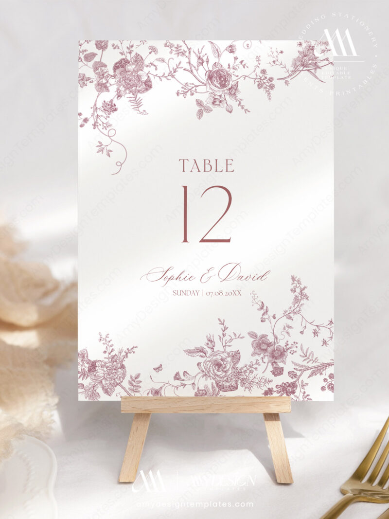 Table Number Cards - Amy Design Templates