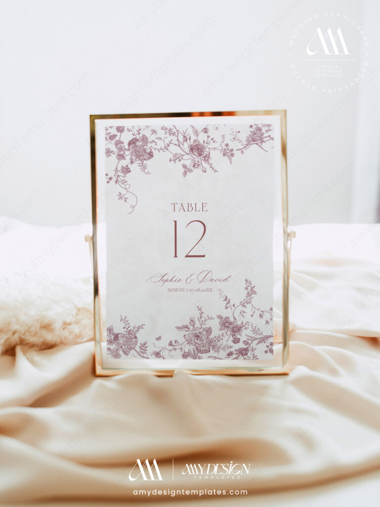 Printable Table Number Card | Editable Table Numbers Template