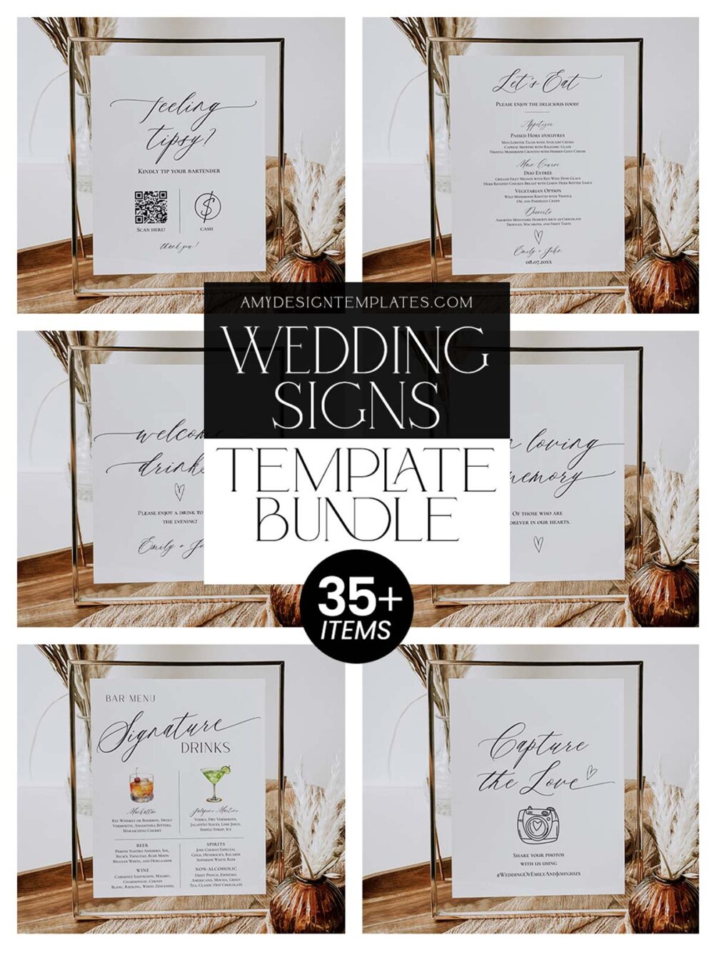 Minimalist Wedding Signs Template Printable | Wedding Reception Sign ...