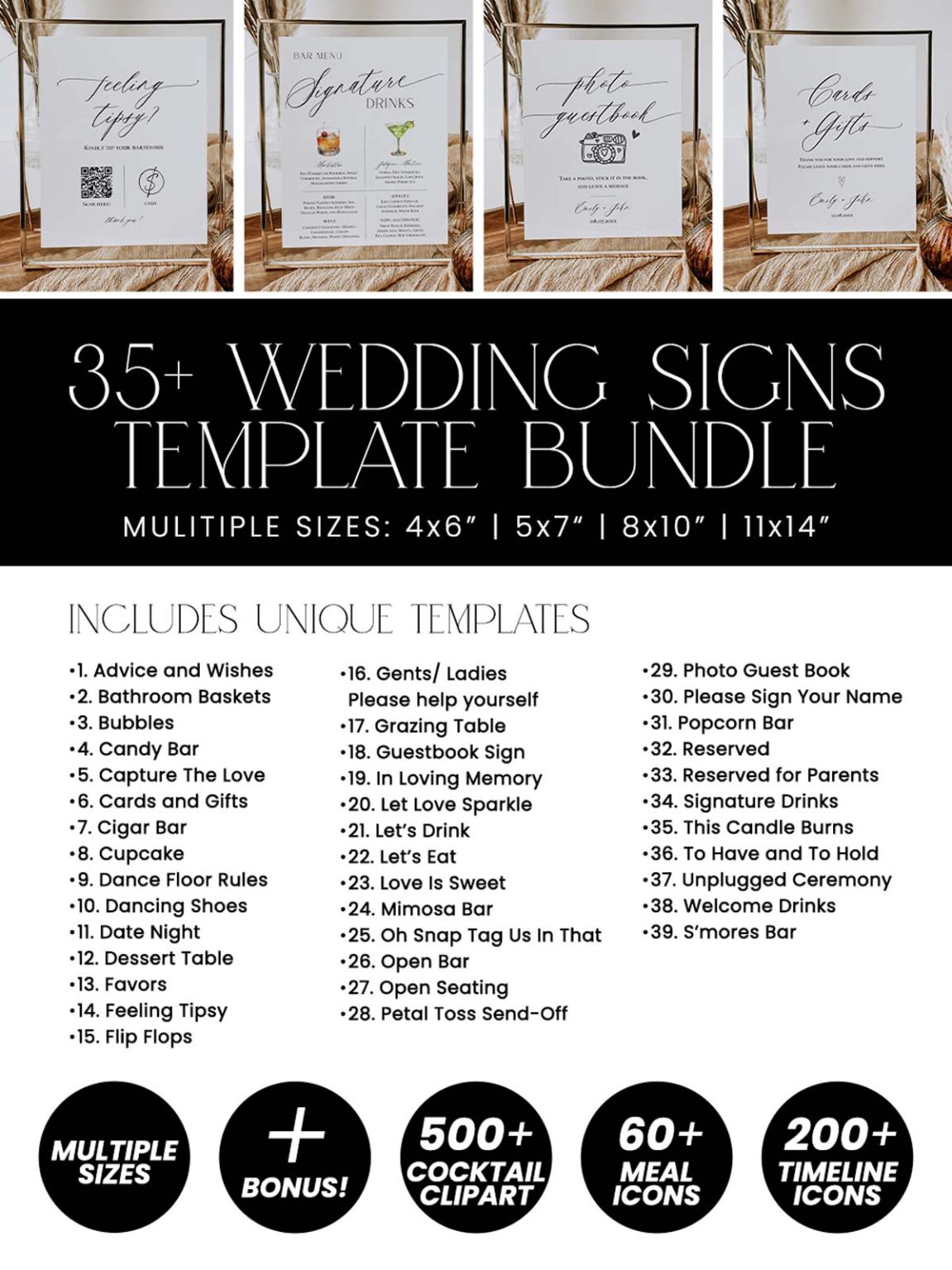 Table Signs - Amy Design Templates