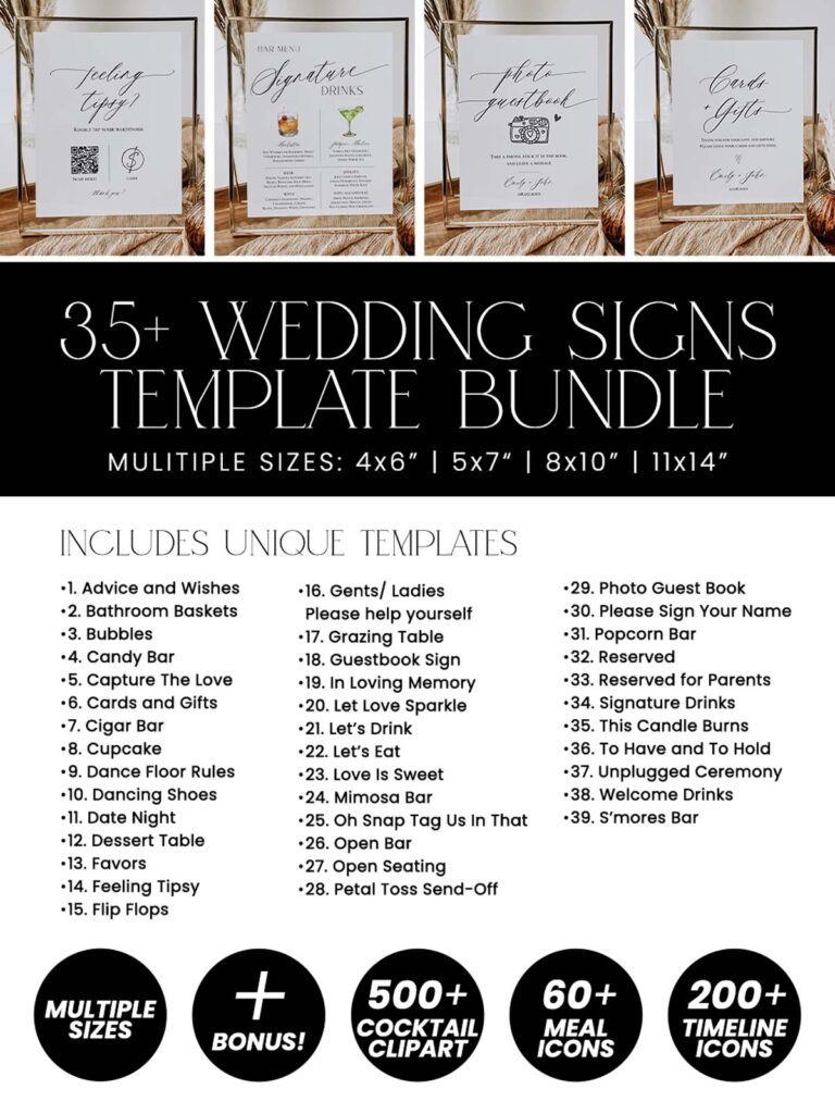 Table Signs - Amy Design Templates