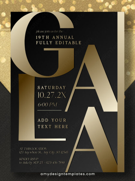 Editable Gala Invitation Template | Amy Design