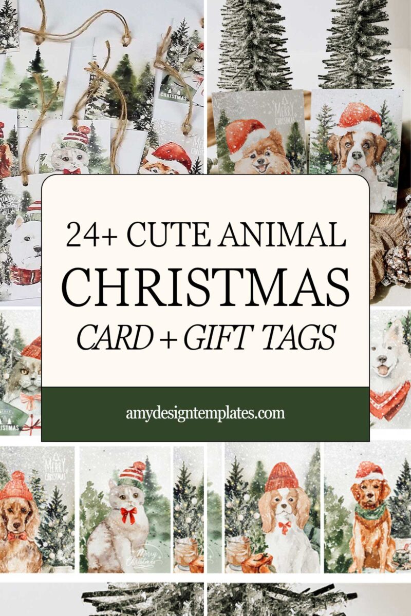 Free Christmas Card & Tag Kit Printables | Amy Design
