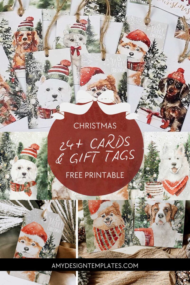Free Christmas Card & Tag Kit Printables | Amy Design