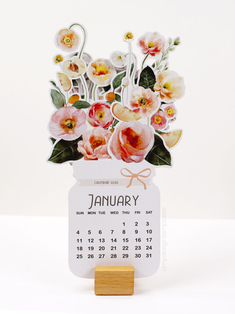 Printable Desk Calendar - Amy Design Templates