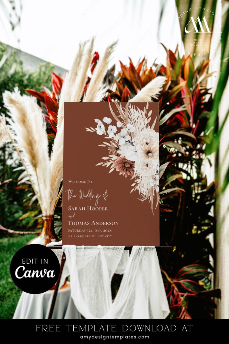 6+ Free Printable Wedding Sign Templates | Amy Design