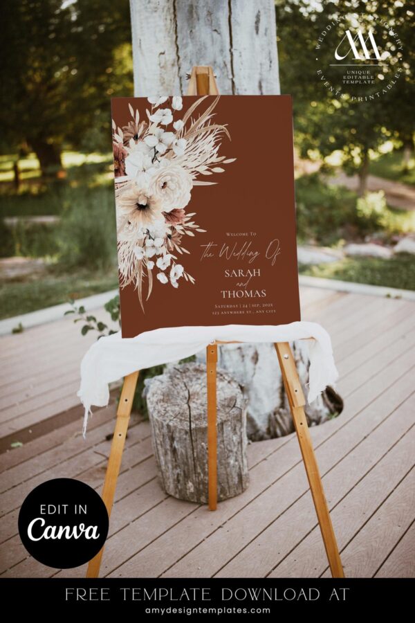 6+ Free Printable Wedding Sign Templates | Amy Design