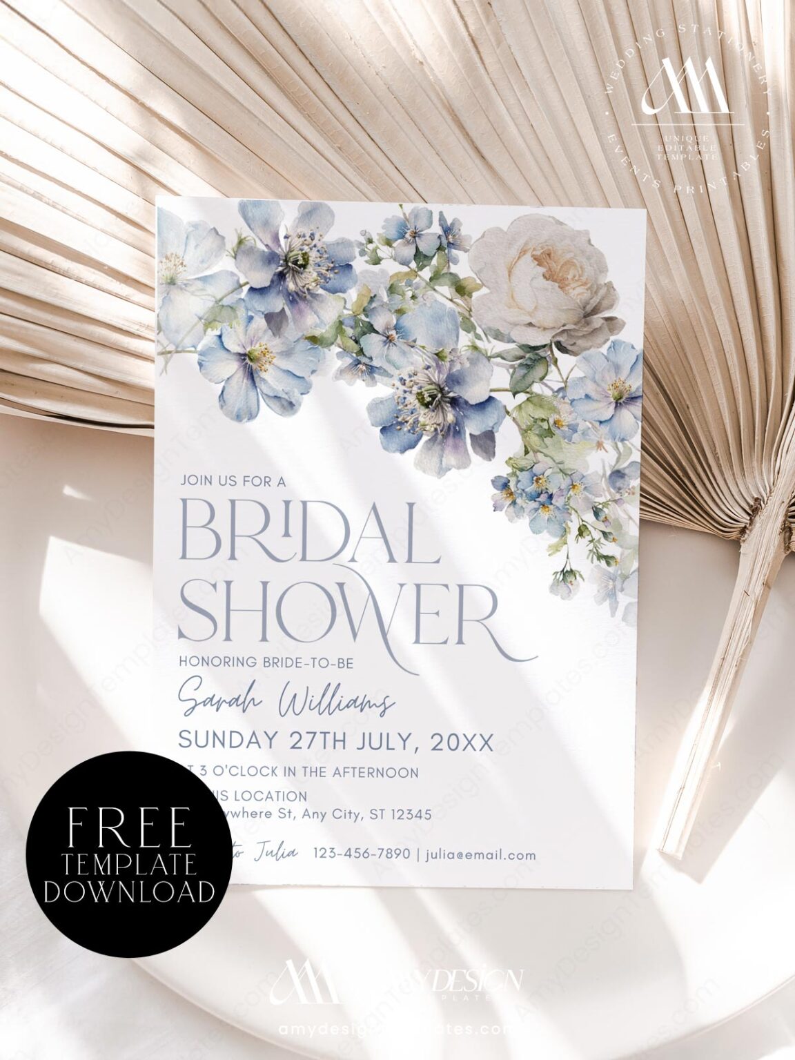 8+ Free Printable Bridal Shower Invitation Templates: Amy Design