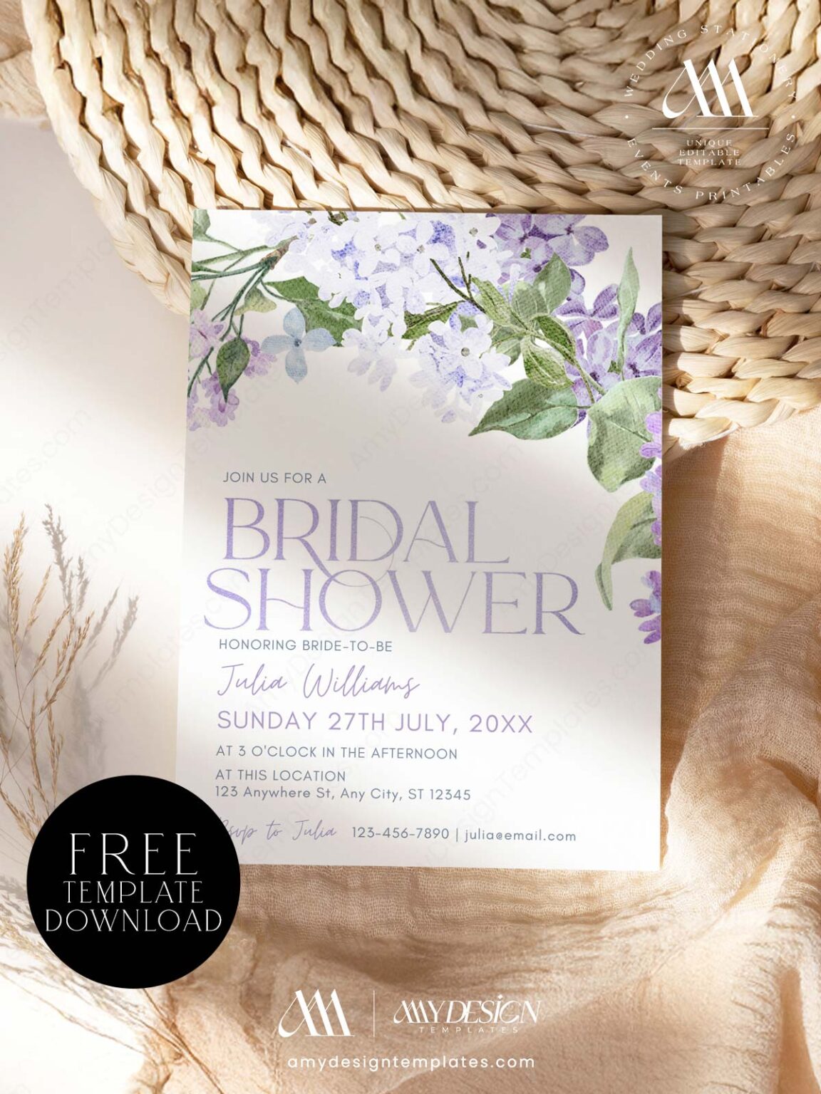 8+ Free Printable Bridal Shower Invitation Templates: Amy Design