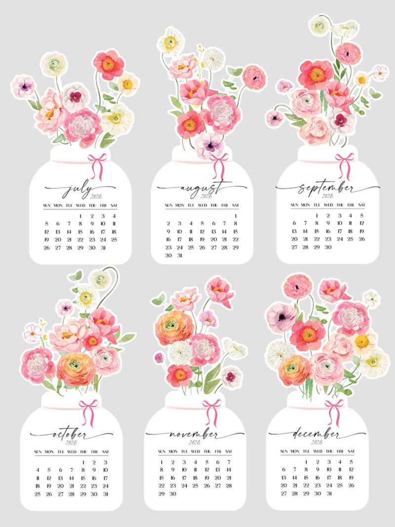 Free Floral Desk Calendar Printables | Amy Design