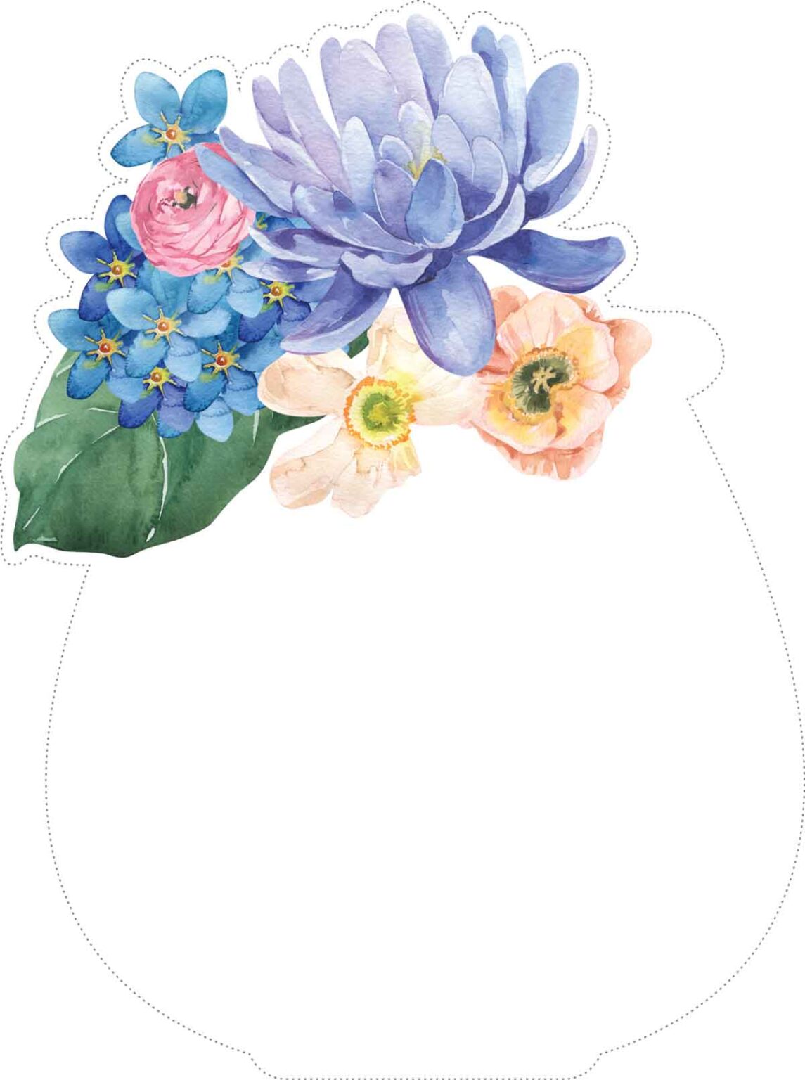 Free Printable Watercolor Flower Vase Blank Calendars: 12 Monthly ...