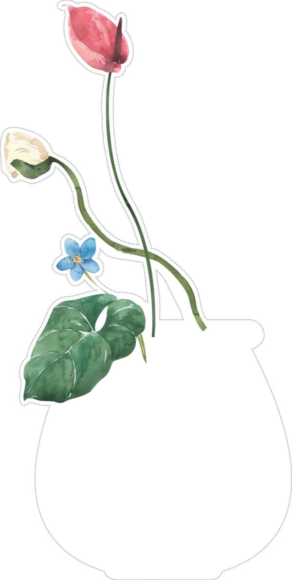 Free Printable Watercolor Flower Vase Blank Calendars: 12 Monthly ...