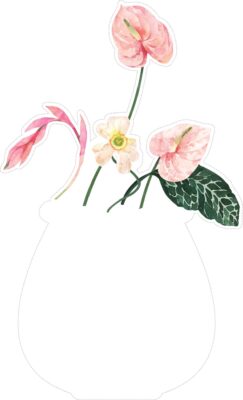Free Printable Watercolor Flower Vase Blank Calendars: 12 Monthly ...